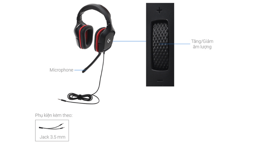 Tai nghe chụp tai Logitech G331 Wired Gaming Headset